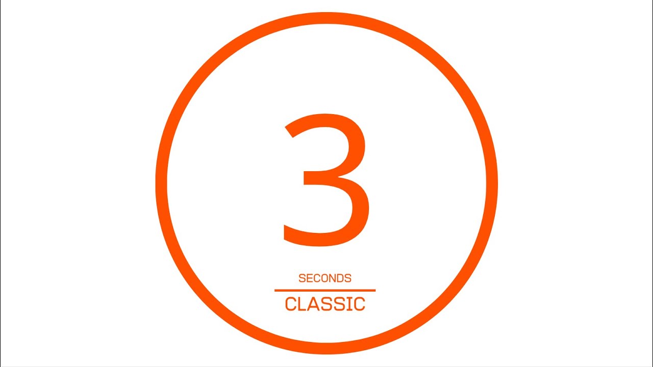 3 Seconds Classic Timer (White with sound) 📣 3秒鐘倒數計時 (鬧鐘聲) - YouTube