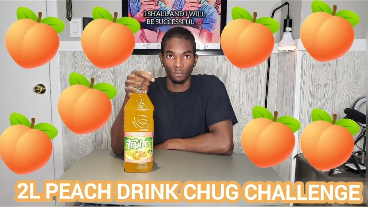 2L PEACH DRINK CHUG CHALLENGE - YouTube