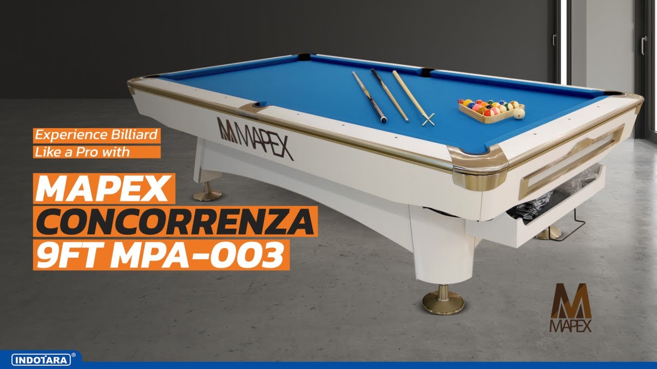 EXPERIENCE BILLIARD LIKE A PRO WITH MAPEX CONCORRENZA 9FT MPA-003 - YouTube