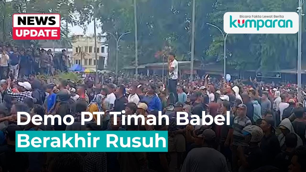 Demo di PT Timah Babel Rusuh, Polisi Tembakkan Gas Air Mata! - YouTube