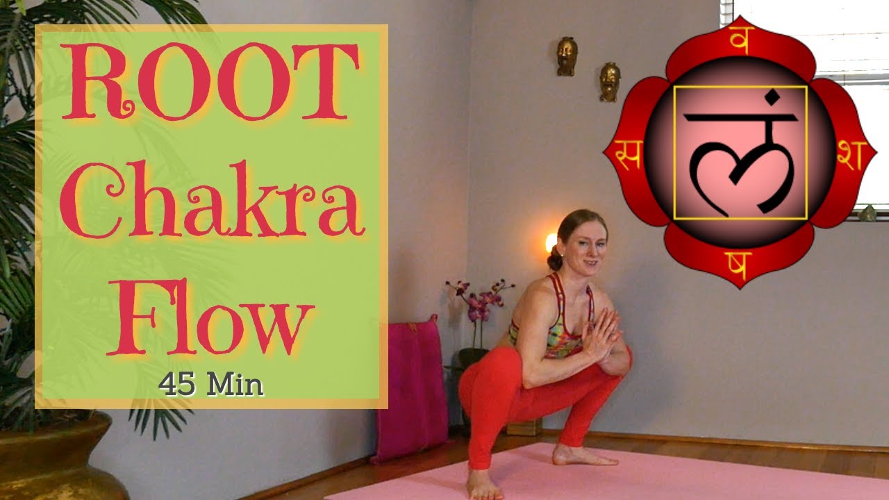 ROOT Chakra Yoga (45 min practice) flow for grounding, STABILITY ...
