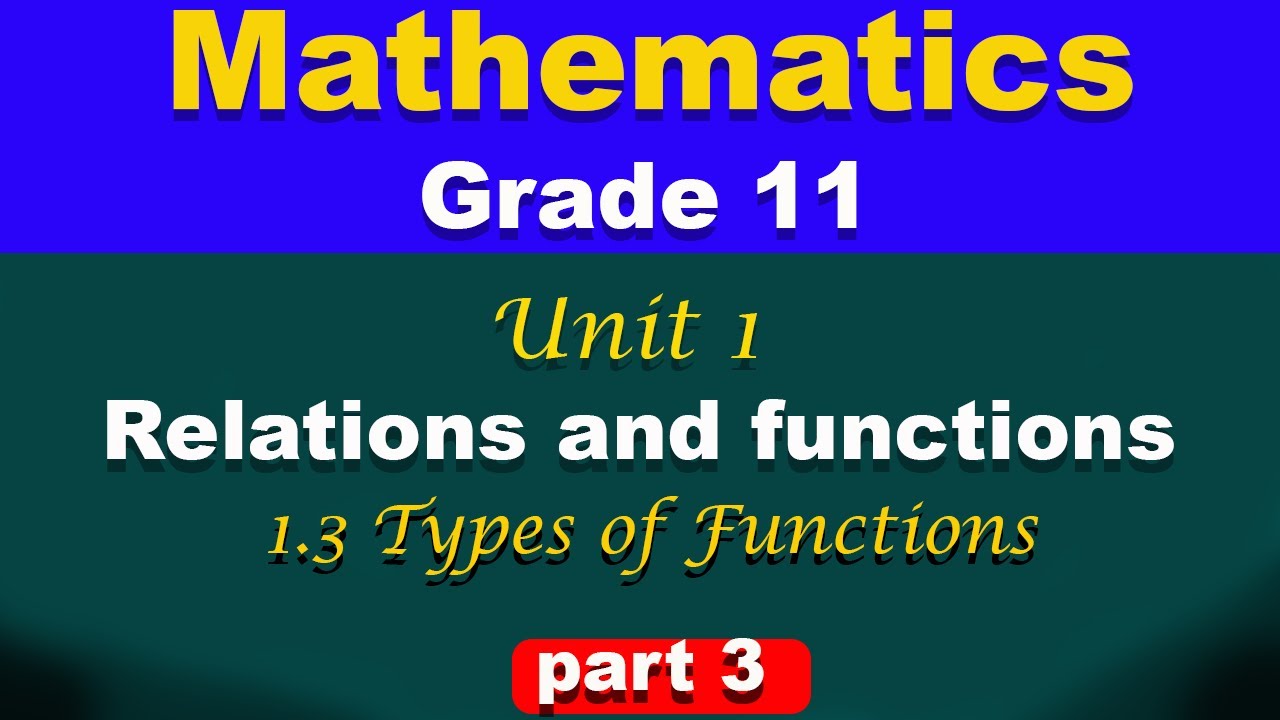 Grade 11 mathematics unit 1 part 3 | Relations and Functions | functions | power functions - YouTube