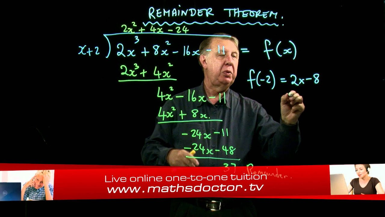 AS Core Maths 2.19 Remainder theorem - YouTube