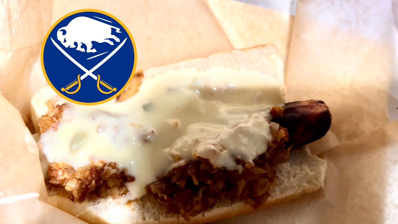 Buffalo Sabres Spicy Cheese Hotdog Review | Key Bank Center | Arena ...