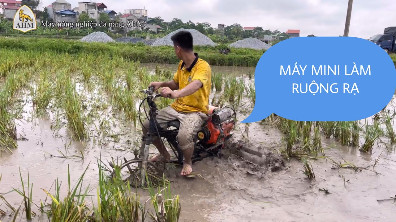 Máy mini AHM rubim cải tiến làm ruộng gốc rạ / hotline:0966 365 988 ...