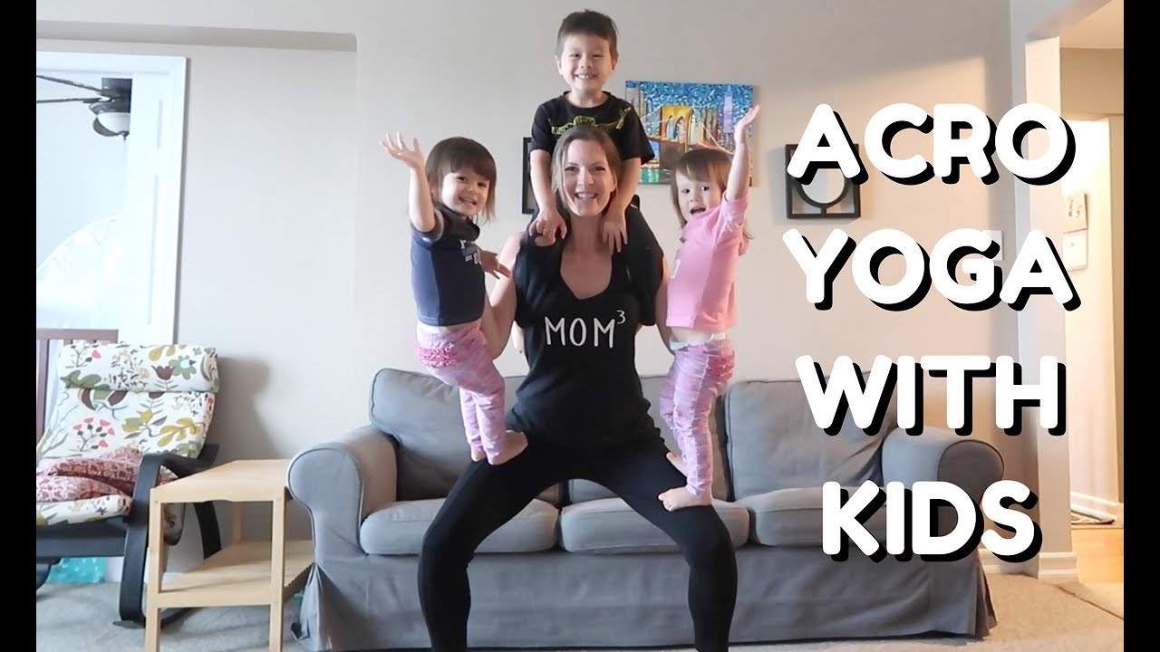 Beginner Acro Yoga with Kids | Fit Mom Workout Fun - YouTube