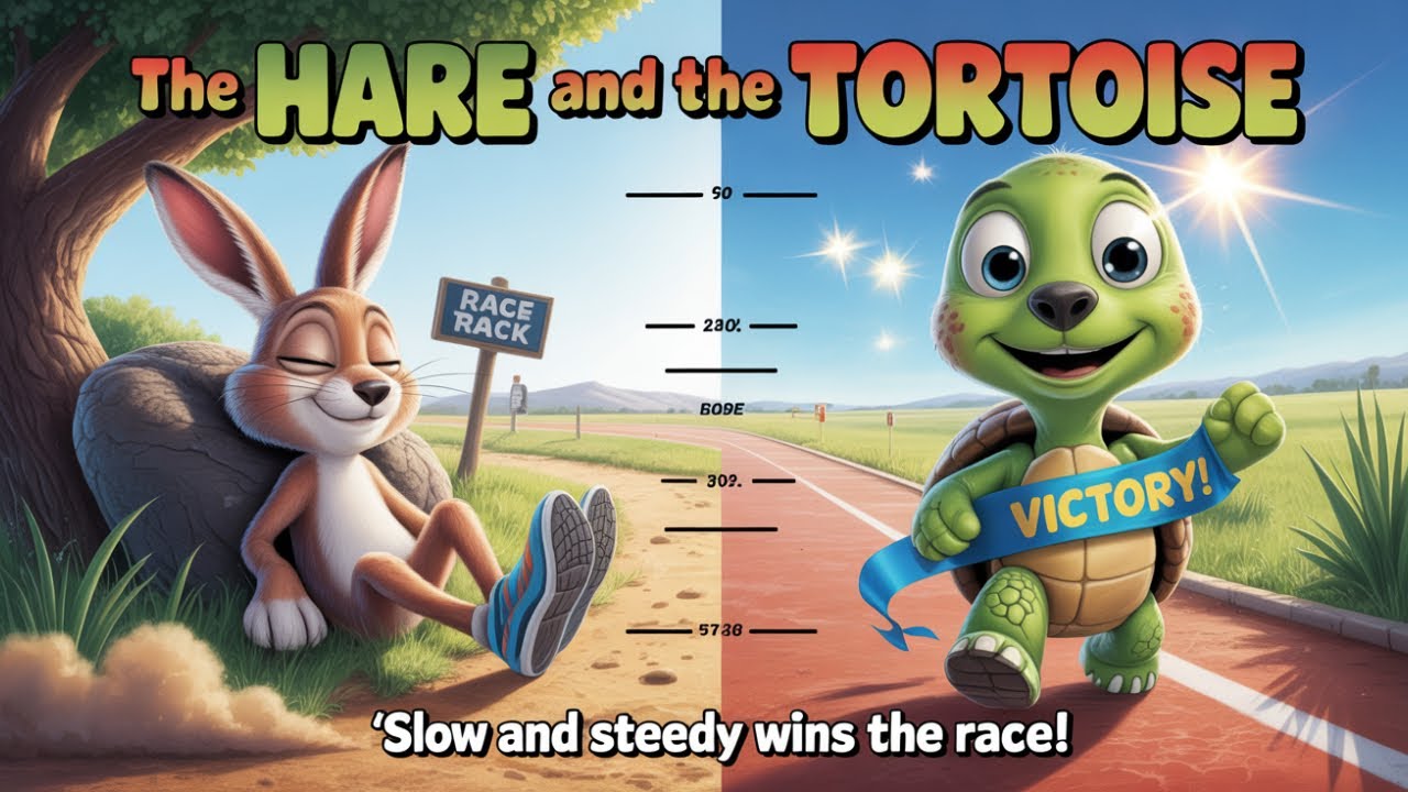 🏁🐢🐇 The Hare and the Tortoise | Moral Story in Rhyme for Kids 🎶 - YouTube
