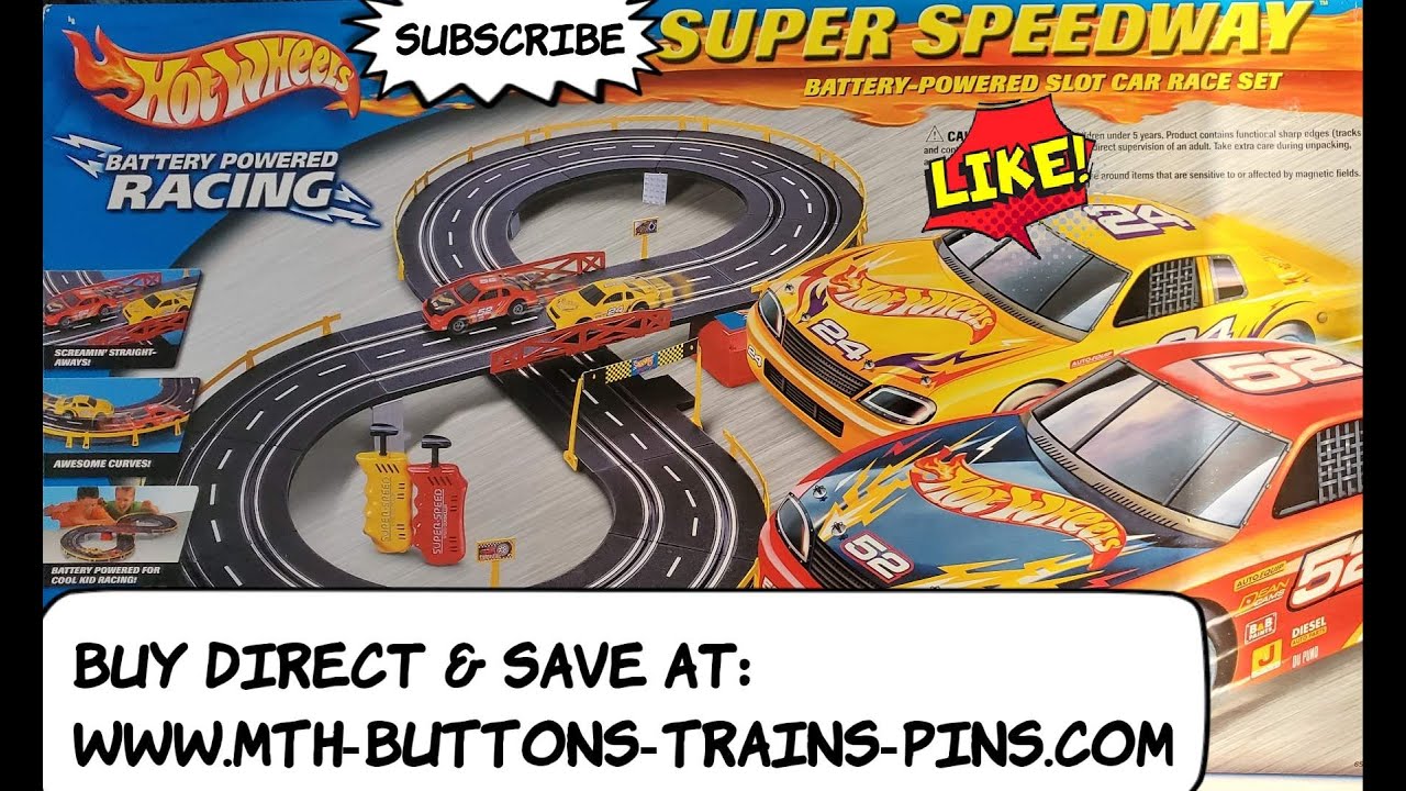 Hot Wheels Slot Cars and NASCAR Style Race Track Set - YouTube
