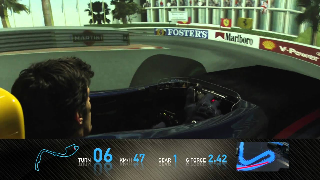 F1 Track Simulator -- Mark Webber at Monte Carlo - YouTube