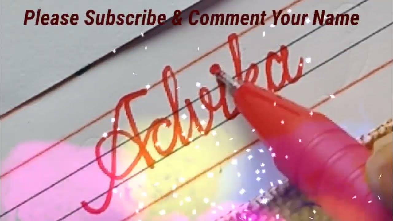 How to write Names in cursive writing- 2 || Beginner's handwriting ...