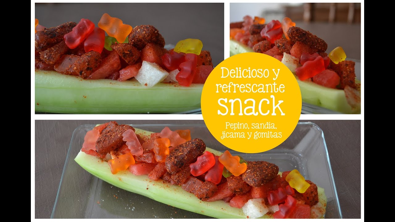 Snack de pepino delicioso y fácil (sandía y jícama) - YouTube