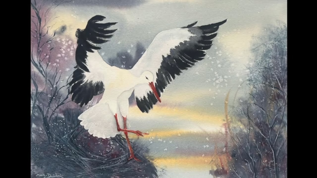 USE SALT!!! Paint A Beautiful Beginners Watercolour Landscape Painting ...