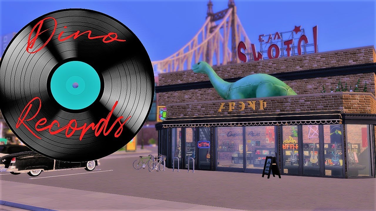 DinoRecords // Records/Music Store // The Sims 4 (speedbuild) - YouTube