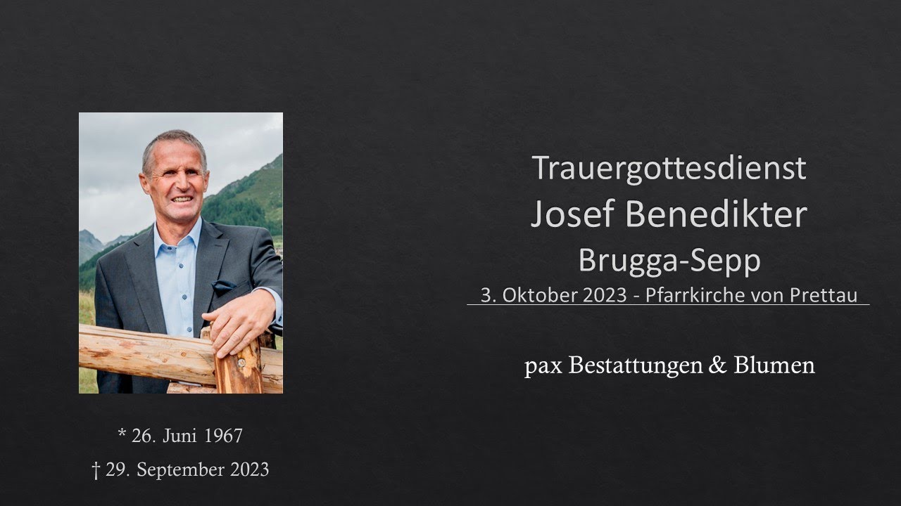 Trauerfeier für Josef Benedikter - Brugga-Sepp in Prettau - YouTube