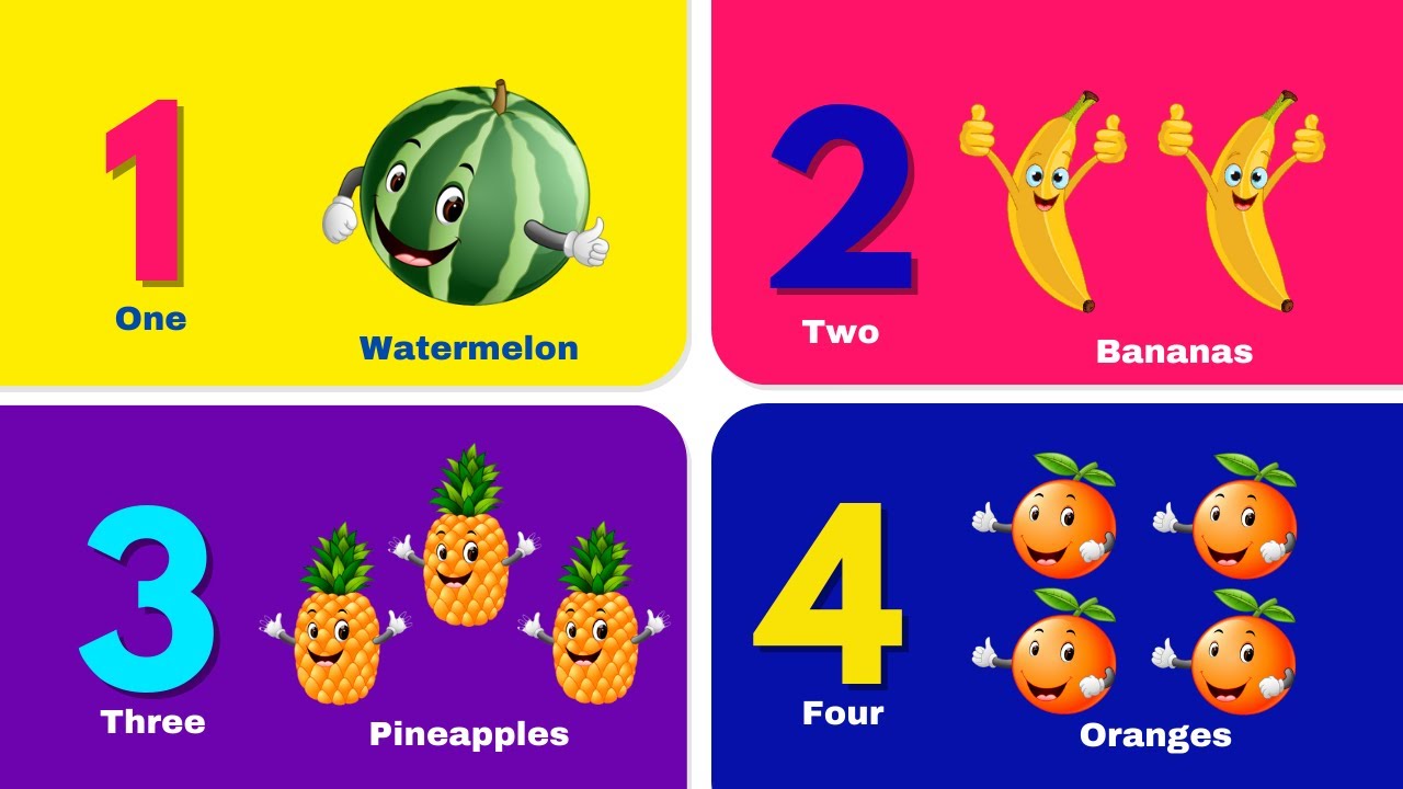 Learn 1 to 10 Numbers & Fruit Names | 1234 Counting for Kids | Cartoon ...