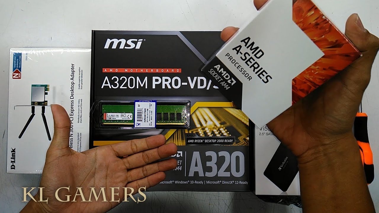 AMD A6 9500 Msi A320M PRO VDS V2 Verbatim Vi550 S3 D Link Wireless N