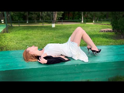 Walking in High Heels on the Street, Slingback Walking with a Straps Down, Shoeplay (# 1067)