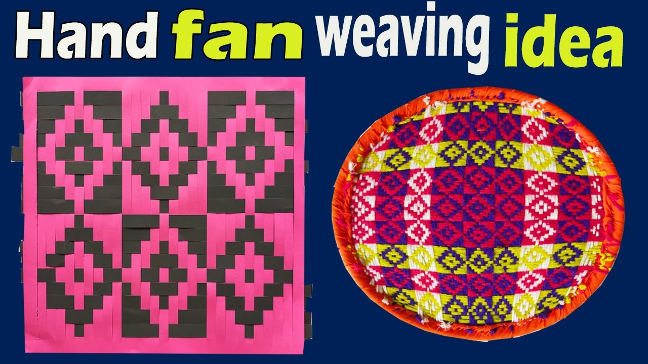 Hand fan weaving idea/How to weaving with paper strips/easy and ...