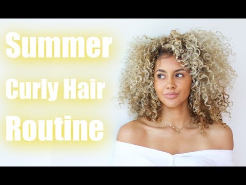 Summer Curly Hair Routine - YouTube