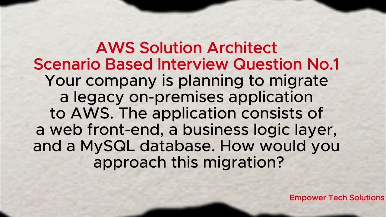 AWS Solution Architect Scenario Based Interview Question No. 1 - YouTube