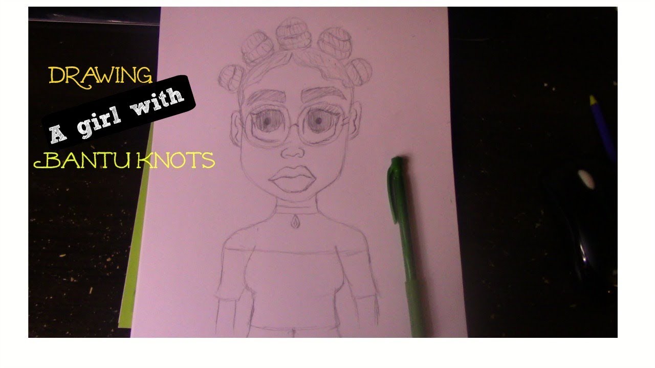 Drawing girl with Bantu Knots/ weheartit inspired - YouTube
