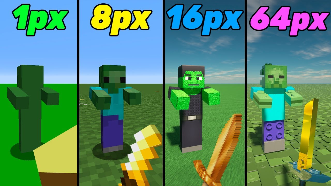 sword 1px vs 8px vs 16px vs 64px vs 256px - YouTube