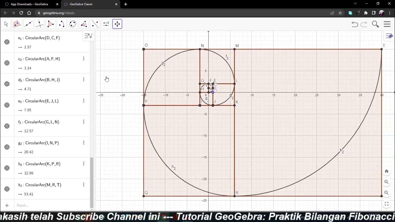 Praktik Pola Bilangan Fibonacci Menggunakan GeoGebra - YouTube