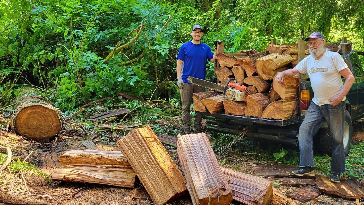 Cutting Another Truckload of Cedar Bolts at Neighbor Al's | Log ...