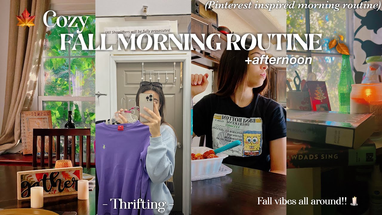 A COZY FALL MORNING ROUTINE🍂🕯| doing a Pinterest inspired morning ...