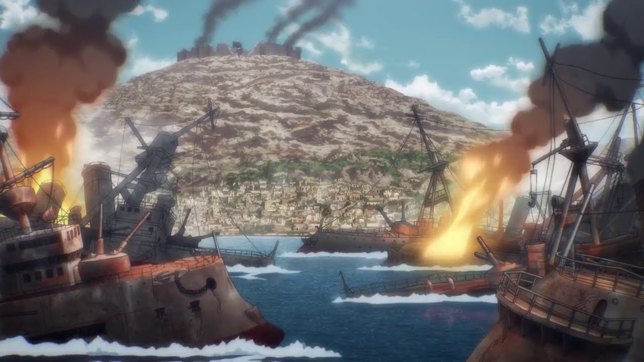 Attack on Titan The Final Season Episode 1 Beast Titan vs Battleships ...