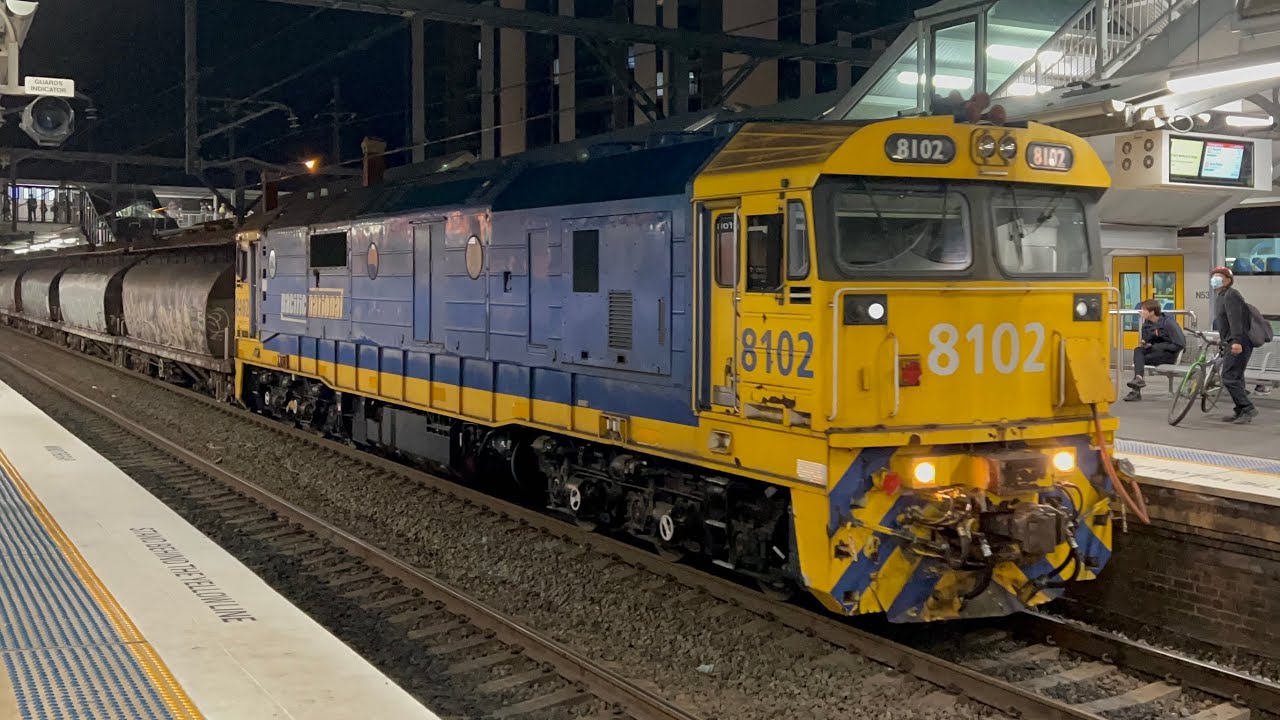 Pacific National’s 8102 leading cement train 4124 through Lidcombe NSW ...