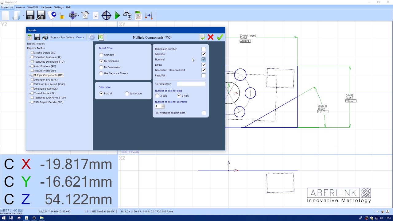 Reporting in Aberlink 3D Mk4 - Multiple Components - YouTube