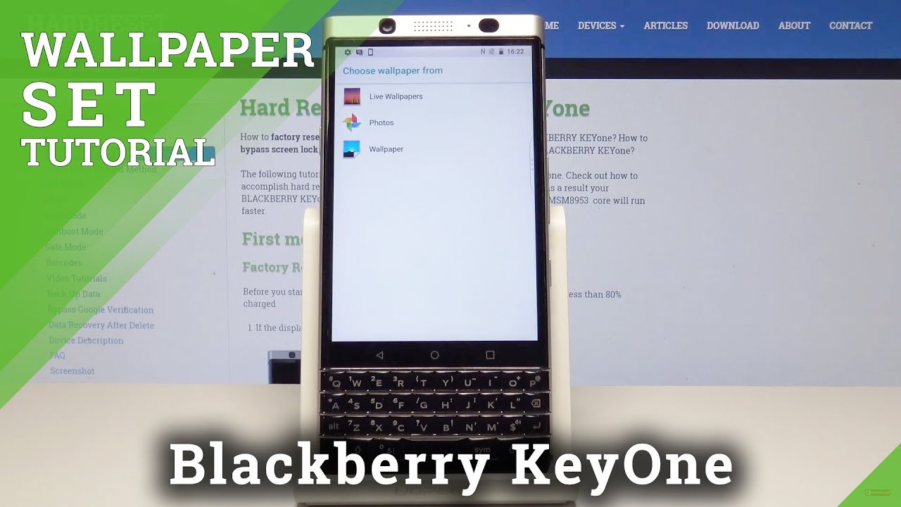 How to Change Wallpaper on BLACKBERRY KeyOne - Set Up Desktop - YouTube