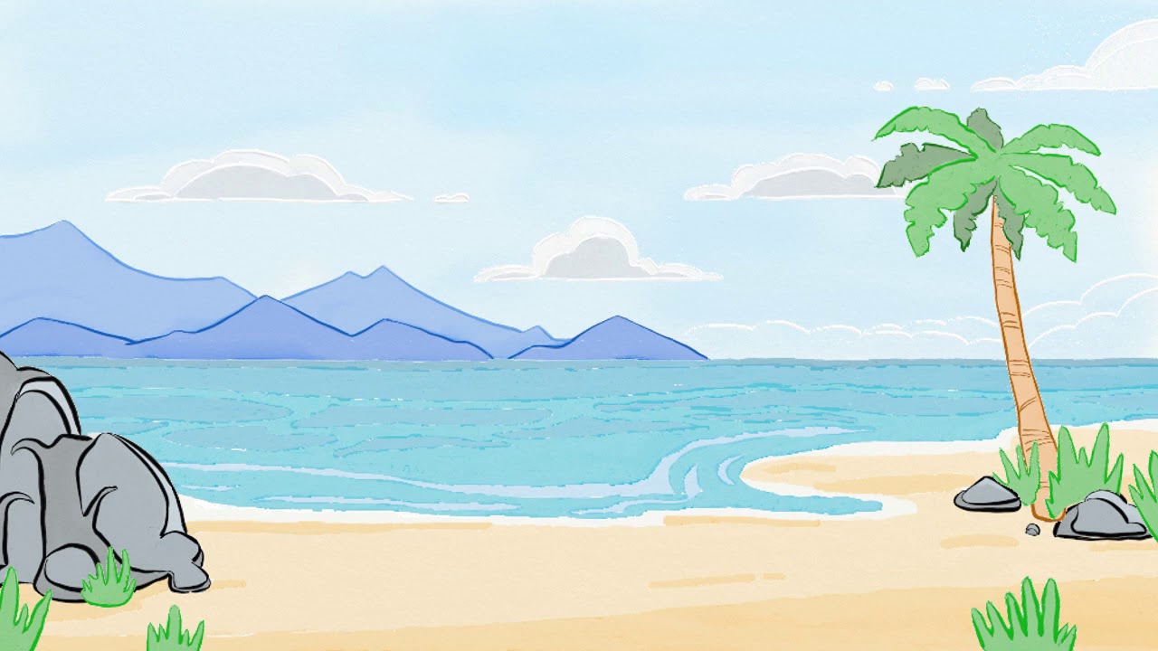 Beach background animated - YouTube