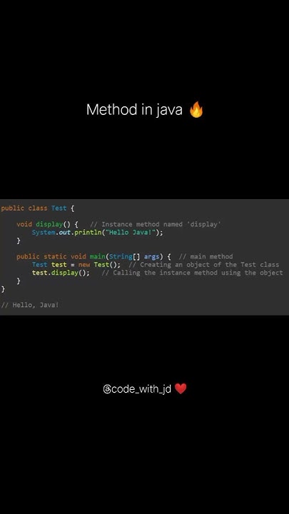 Method in java ️ || most basic concept of Java - YouTube