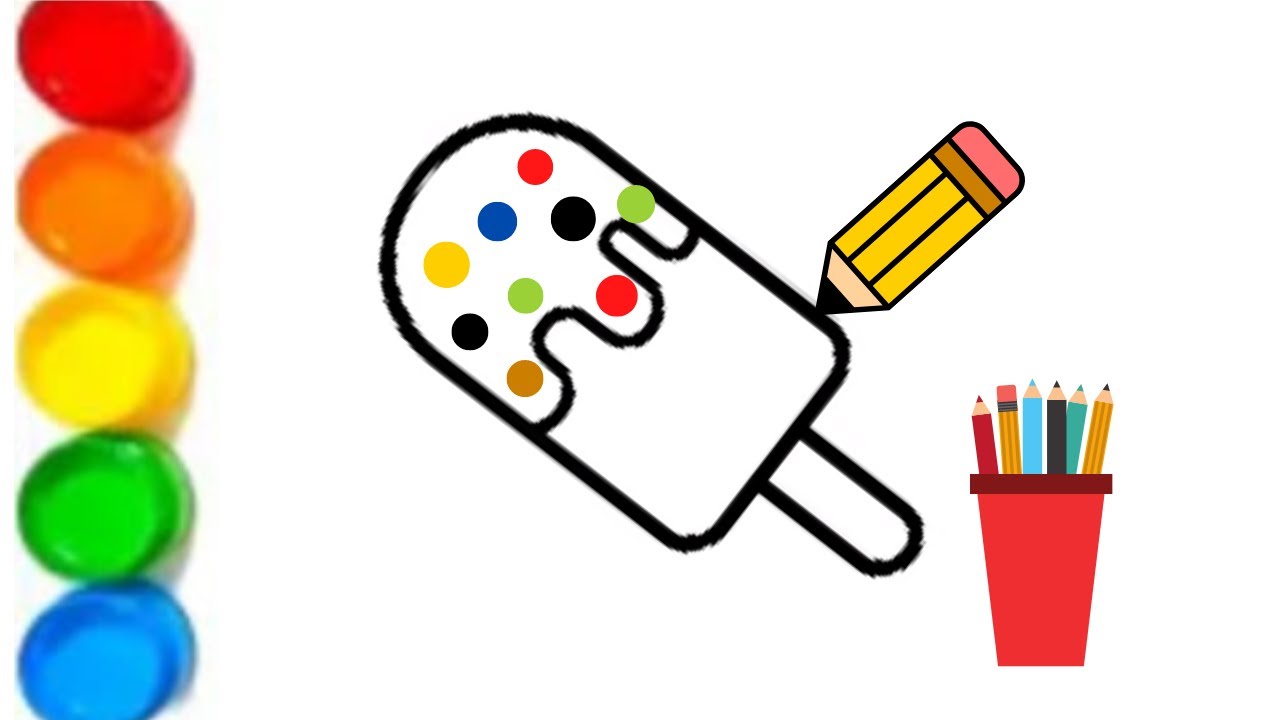 How to draw an ICE CREAM STICK - YouTube