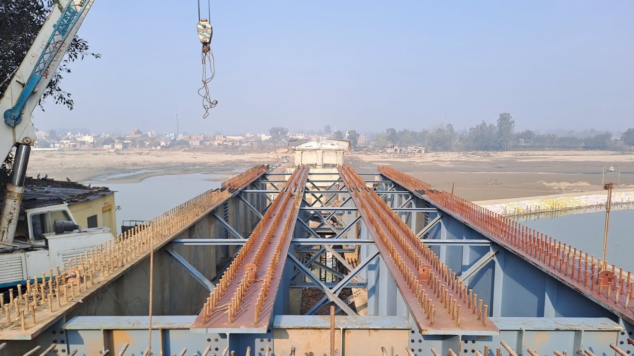 Steel Girder Erection work on site.. - YouTube