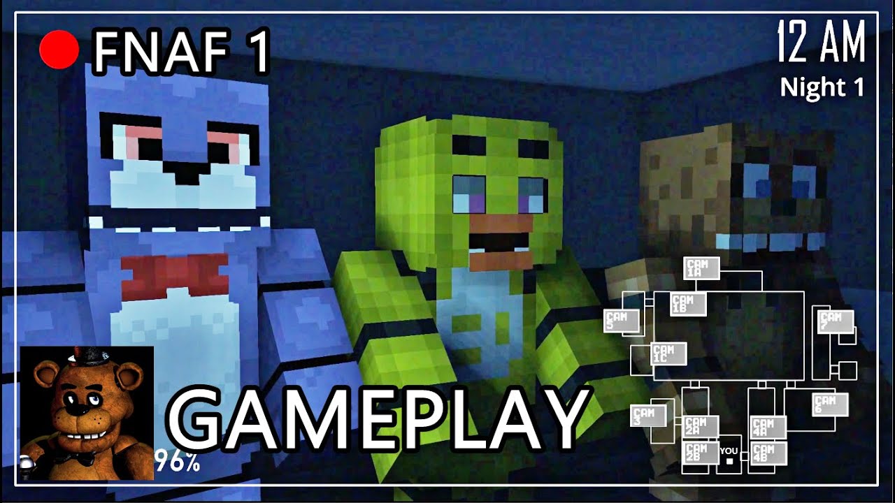FIVE NIGHTS AT FREDDYS MINECRAFT GAMEPLAY - FNAF 1 IN MINECRAFT - YouTube