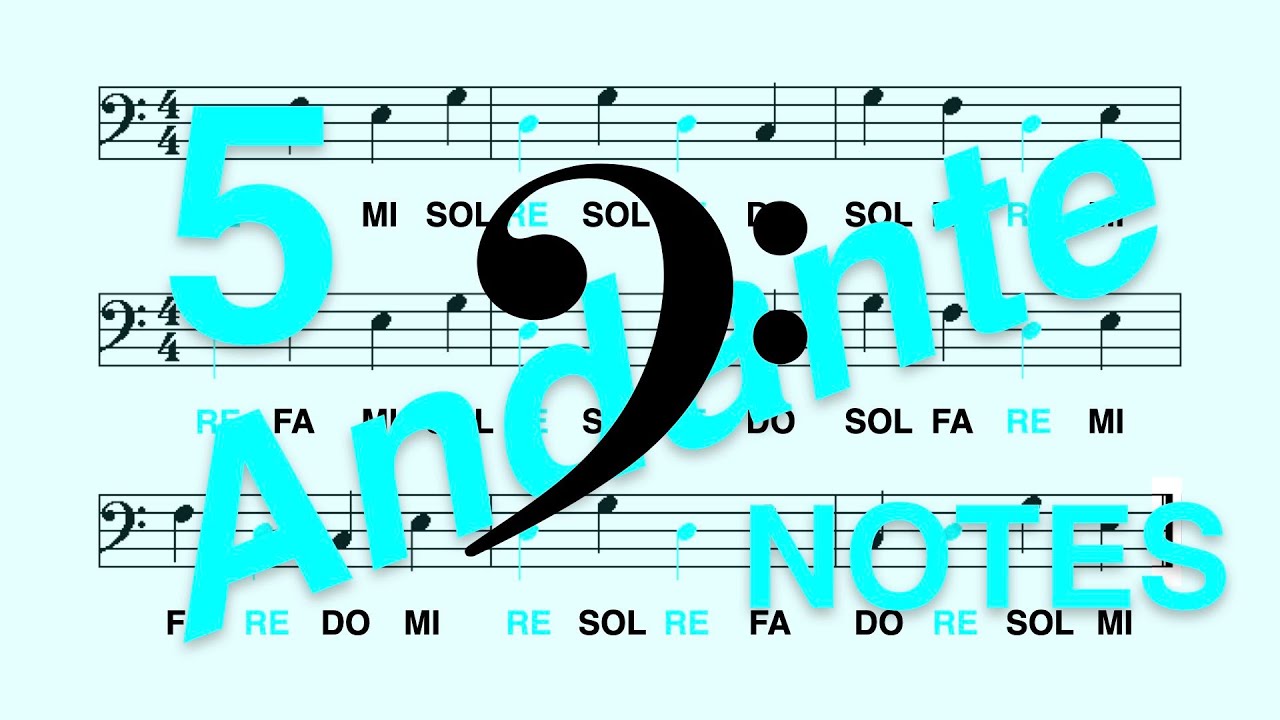 Clé de Fa, apprendre à lire la note RÉ en moins de 2 minutes (Andante ...