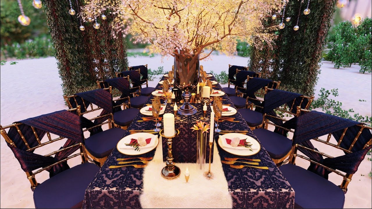 Wedding Table Decoration - 3D Render Design - YouTube