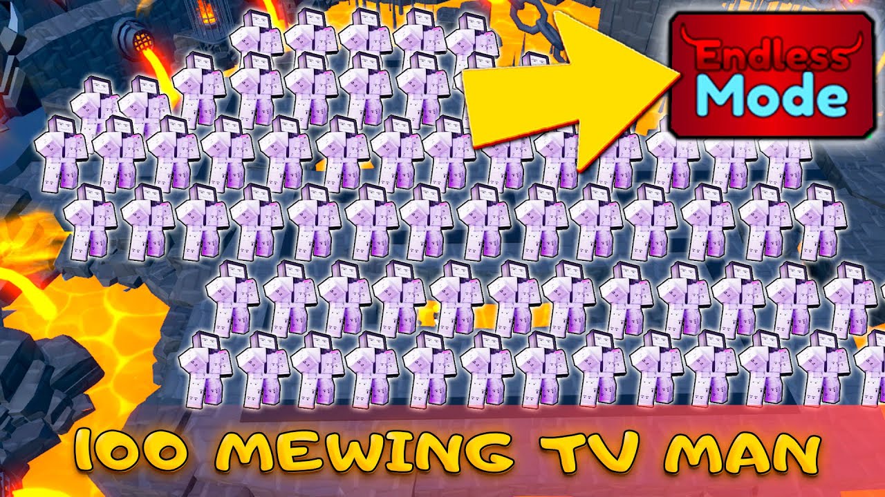 100 MEWING TV MAN НА АВТОСКИПЕ В ENDLESS MODE В TOILET TOWER DEFENSE 1 ...
