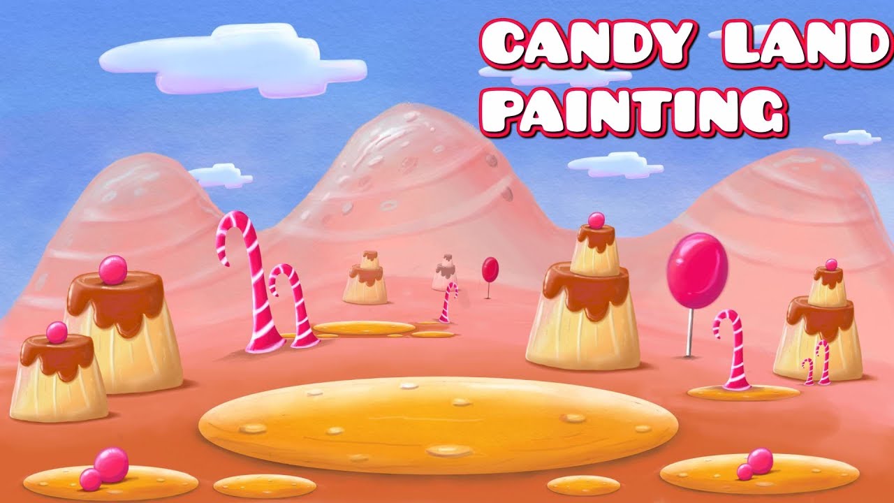 Candy Land Fast Painting | Draw and Paint Landscape - YouTube