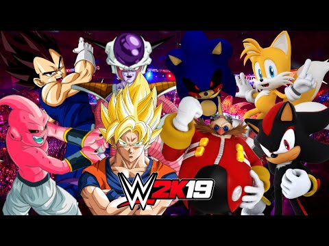 DRAGON BALL SUPER vs SONIC THE HEDGEHOG | WWE 2K19 Gameplay