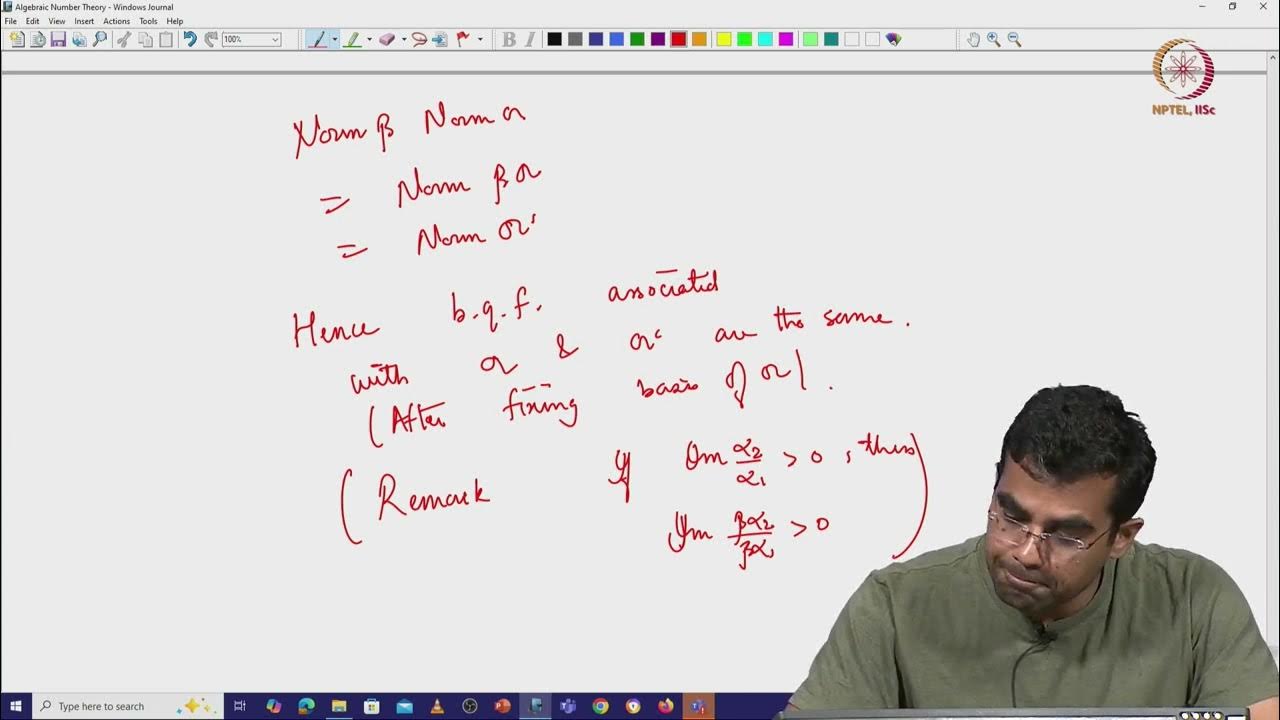 Lec 43 Class group of imaginary quadratic fields and binary quadratic forms-2 - YouTube