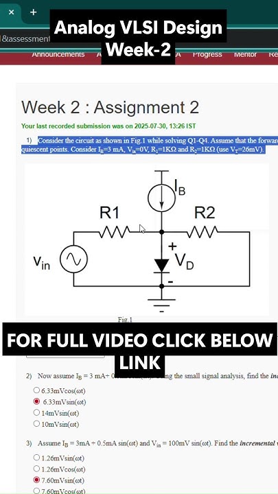 NPTEL Analog VLSI Design Week 2 Answers | NOC25-EE111 | IIT Kanpur | Jul-Dec 2025 - YouTube