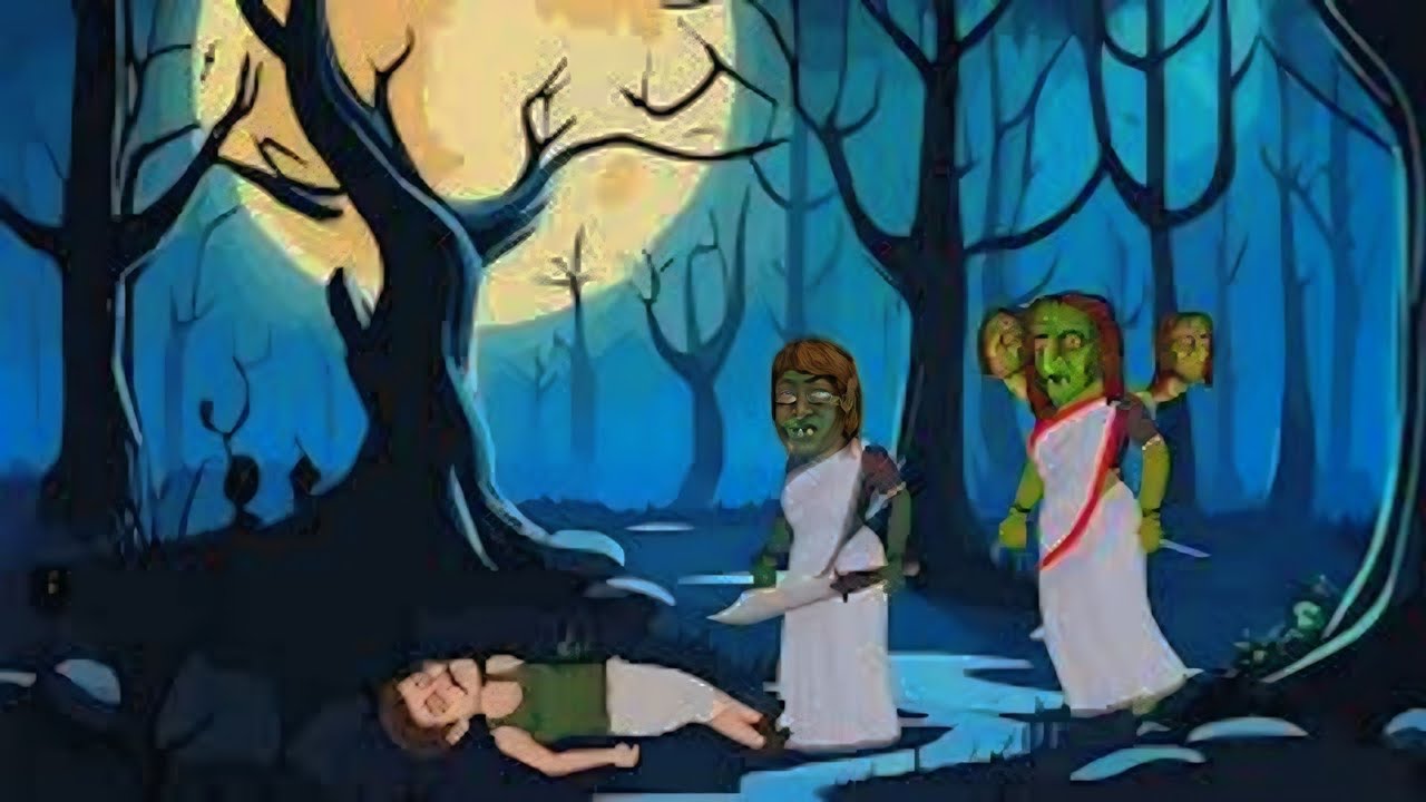 चिकन खाने वाली चुड़ैल | chudel ka murgi | cartoon chudel ki kahaniya ...