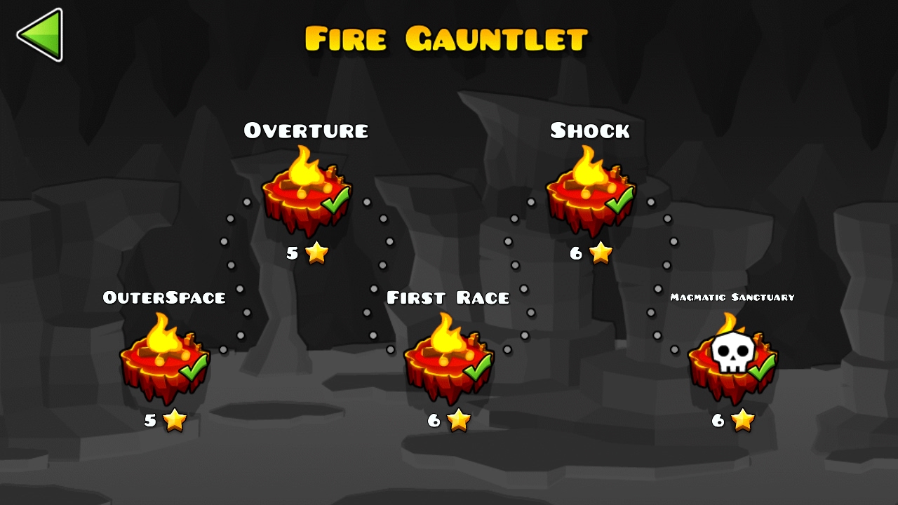 Geometry Dash 2.1 - Fire Gauntlet Complete (All coins) - YouTube