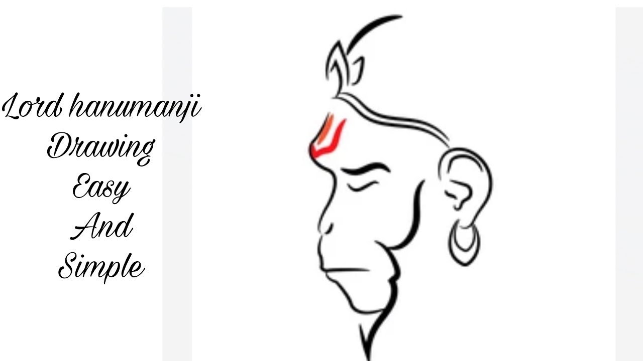 Lord hanumanji drawing very easy and simple - YouTube