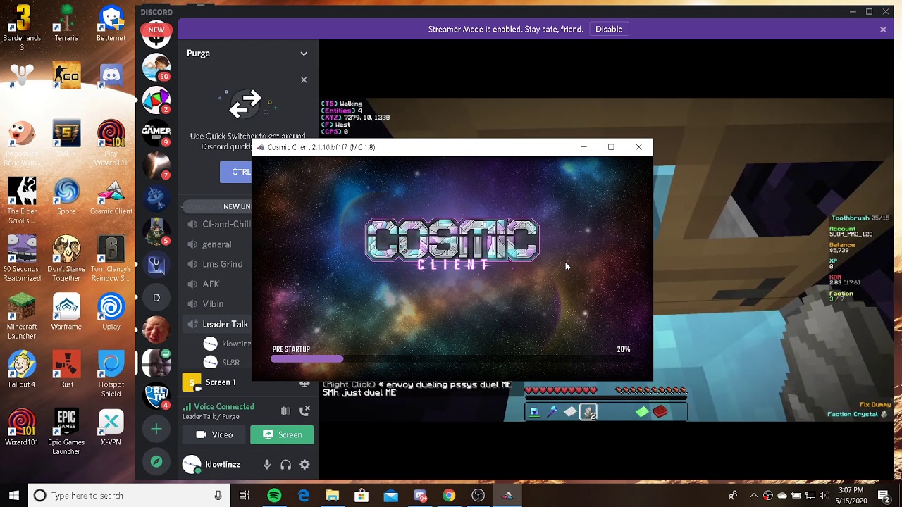 Cosmic Client not working White textures - YouTube