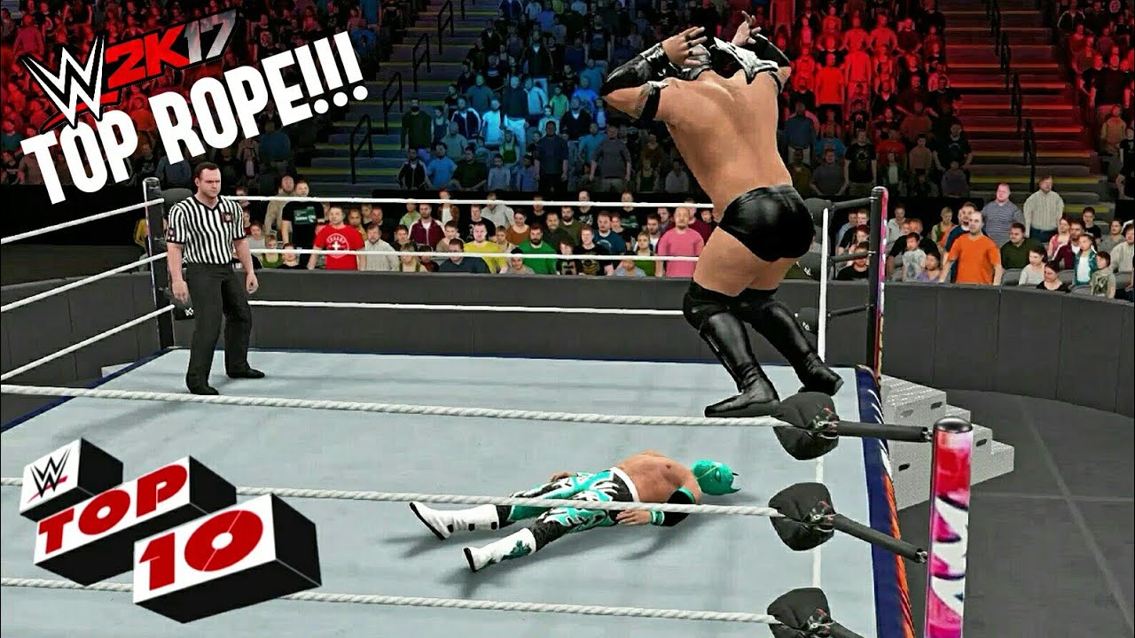 WWE 2K17 - Top 10 Best Top Rope Dives | WWE 2K18 Countdown - YouTube